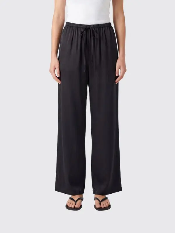 ALYSI Straight Silk Trousers With Drawstring Waist