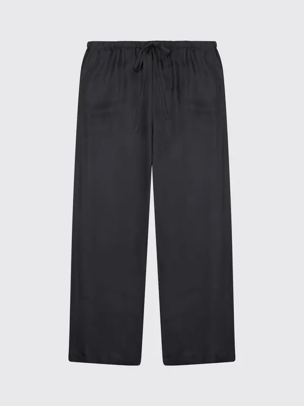 ALYSI Straight Silk Trousers With Drawstring Waist