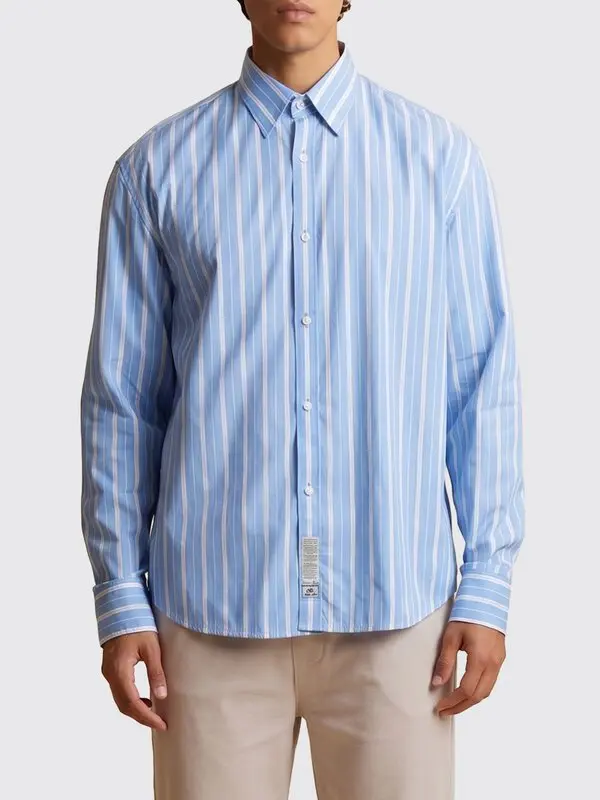LA MARTINA Striped Long-sleeved Cotton Shirt - Blue