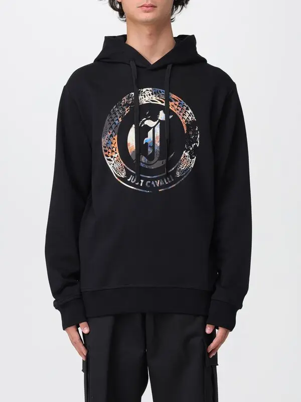 Just Cavalli Hooded Sweatshirt With Graphic Logo