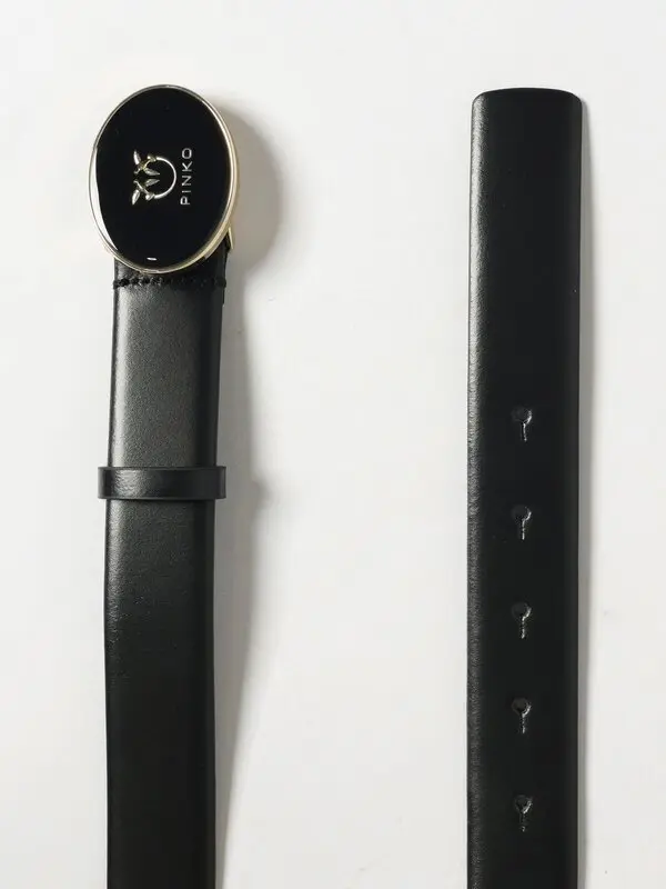 Pinko Logo Buckle Belt - Black