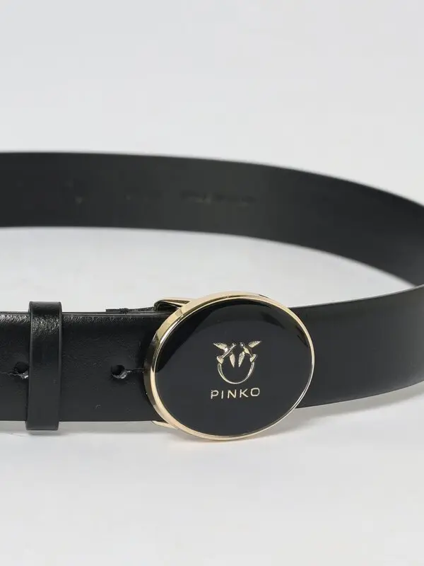 Pinko Logo Buckle Belt - Black