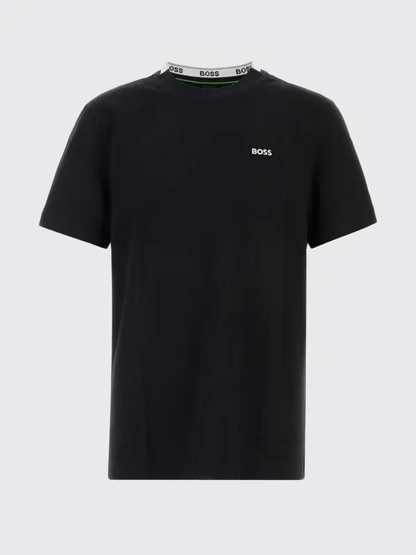 BOSS Cotton Crew Neck T-shirt With Contrast Logo