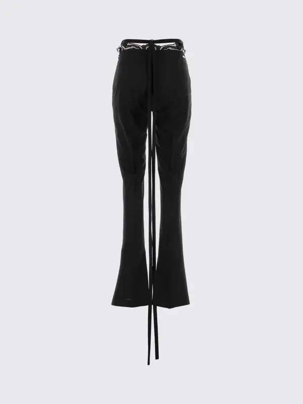 Blumarine Low-rise Flared Crêpe Pants With Lace Inserts