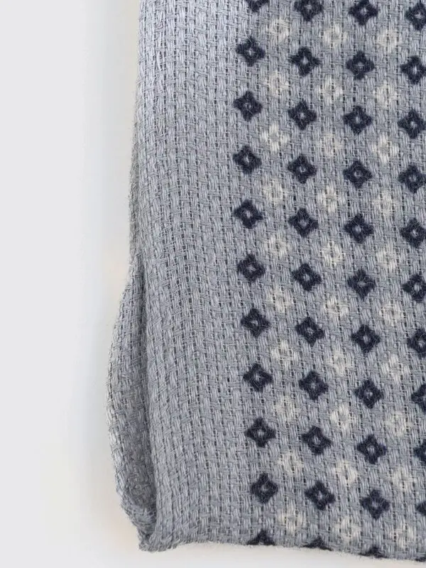 BOSS Linen And Cotton Pocket Square With Geometric Print