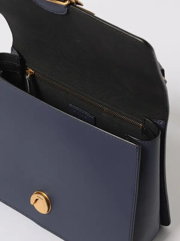 Pinko Leather Top Handle Bag - Blue