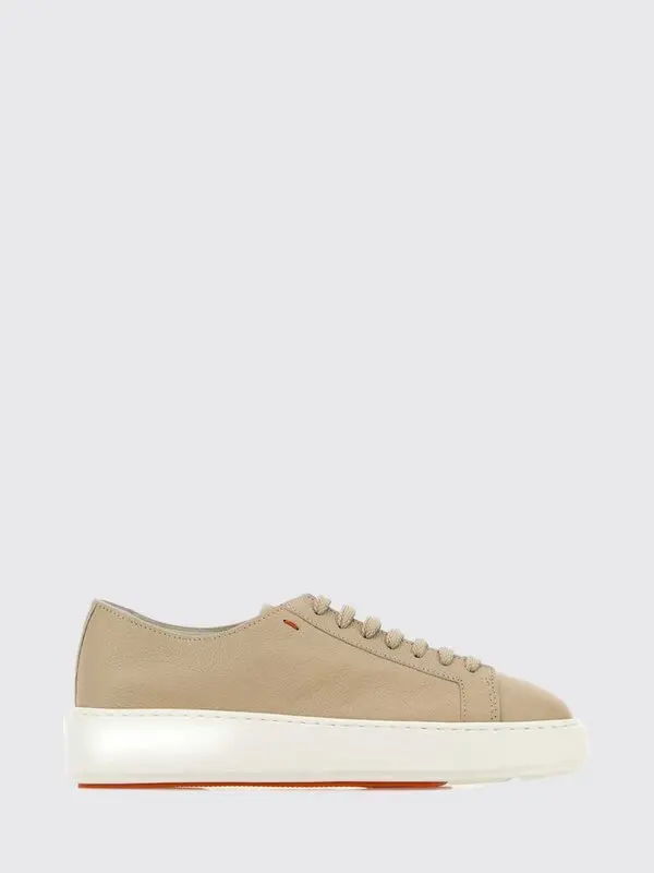 Santoni Grained Calf Leather Low-top Sneakers - Nude