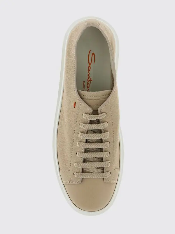 Santoni Grained Calf Leather Low-top Sneakers - Nude
