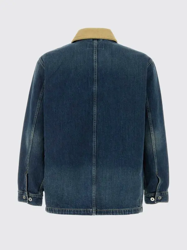 Carhartt Work In Progress Cotton Denim Jacket With Velvet Ribbed Collar