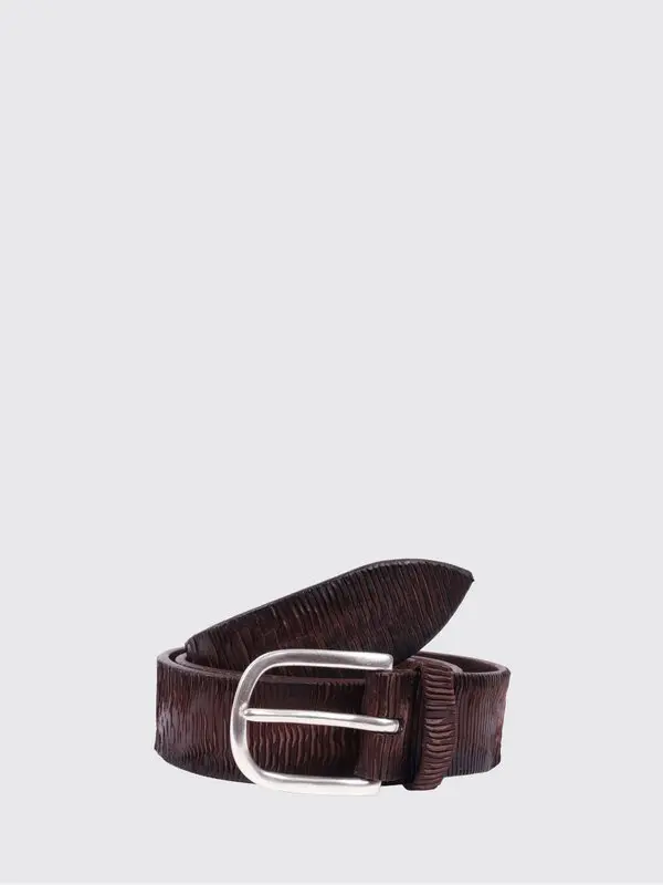 Orciani Blade Belt In Embossed Leather - Brown