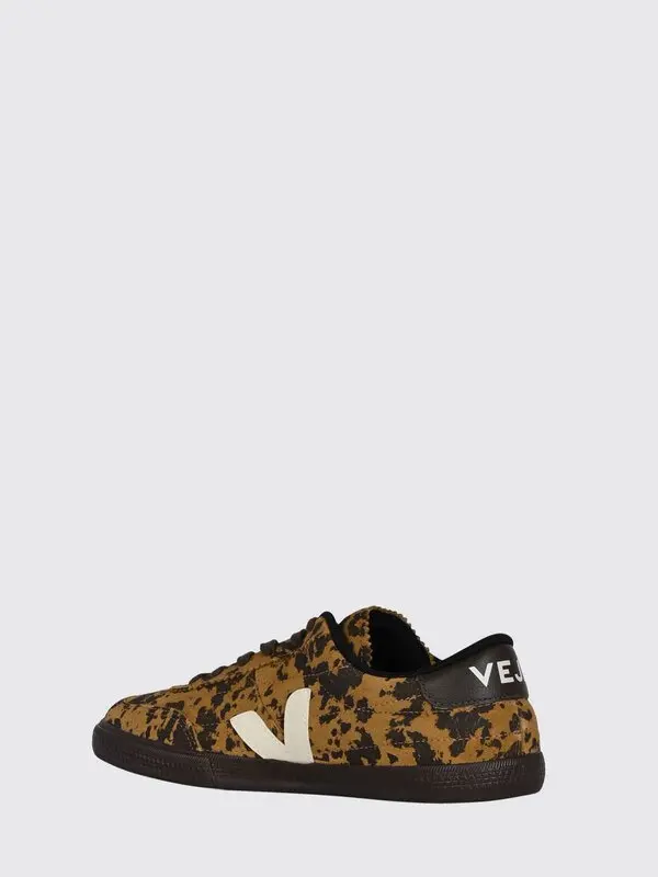 VEJA Panenka Leather Sneakers With Animal Print Inserts - Camel