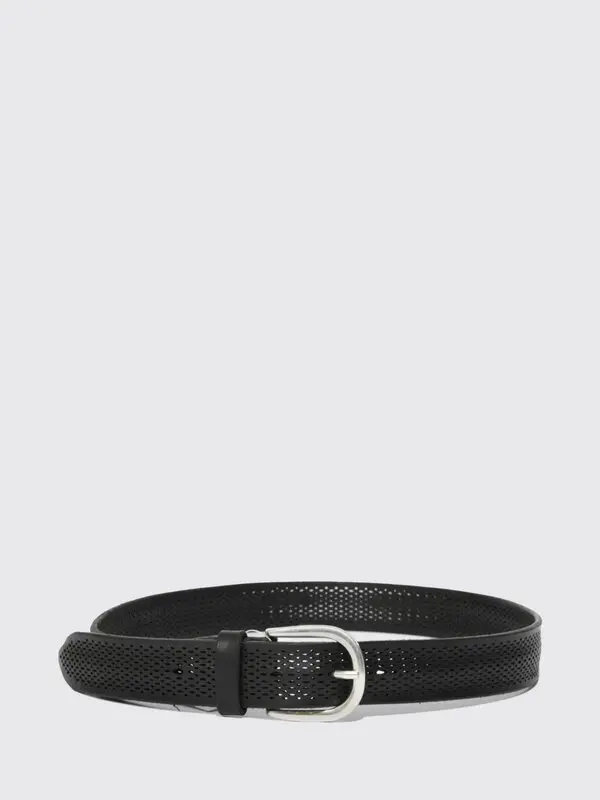 Orciani Perforated Leather Belt - Black