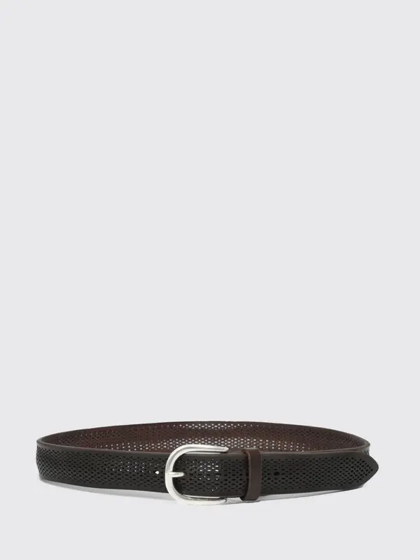 Orciani Perforated Leather Belt - Dark