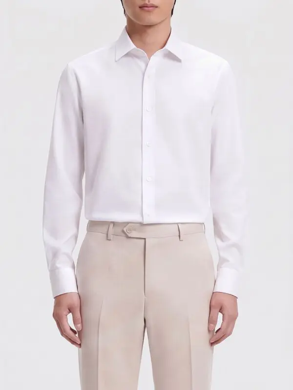 BOSS Regular Fit Cotton Shirt With French Collar - White