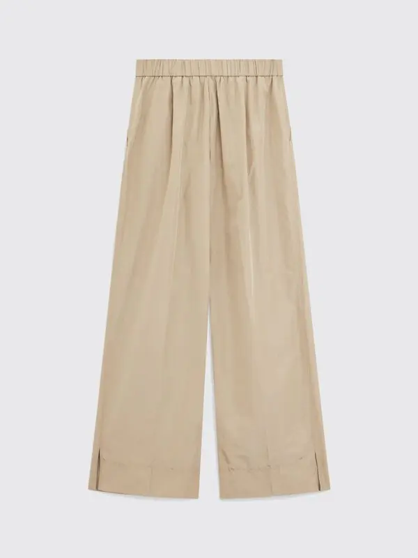 FORTE_FORTE Pleated Wide Leg Trousers - Beige