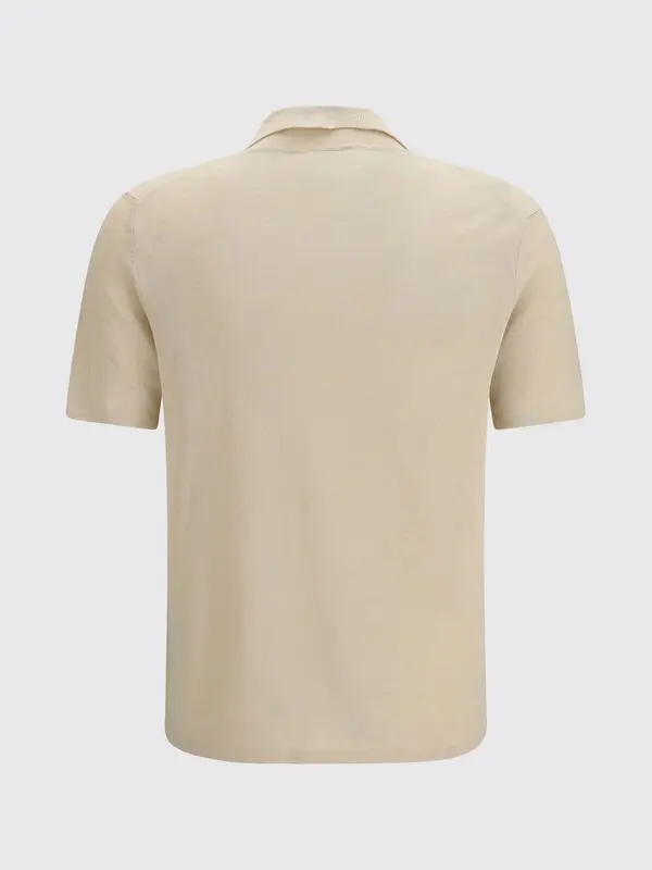 ROBERTO COLLINA Linen Polo Shirt - Ecru
