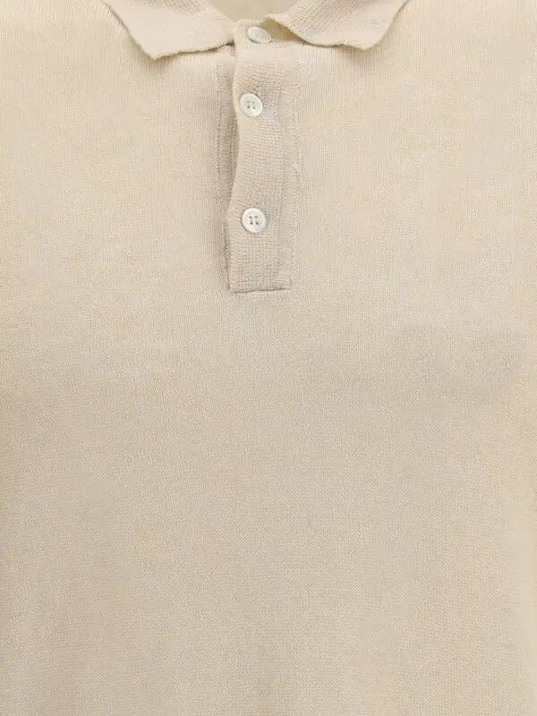 ROBERTO COLLINA Linen Polo Shirt - Ecru