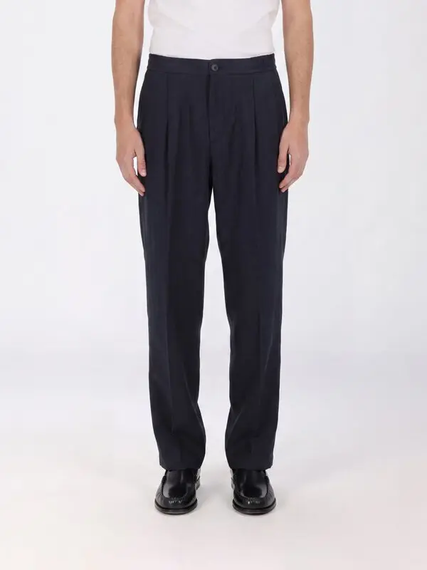 Herno Pleated Linen And Cotton Blend Tailored Pants