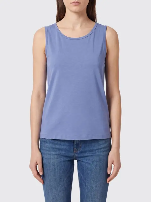 Herno Slim Fit Cotton Tank Top With Round Neck - Gnawed Blue