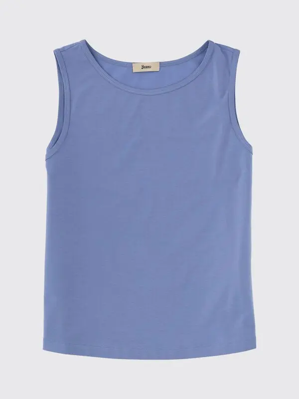 Herno Slim Fit Cotton Tank Top With Round Neck - Gnawed Blue