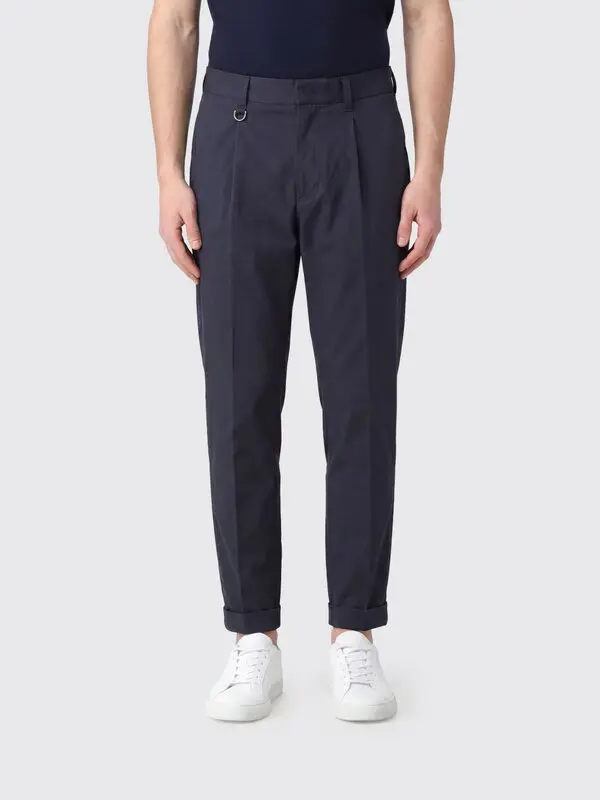 PAOLO PECORA Slim Fit Cotton Chino Pants With Slant Pockets - Brown