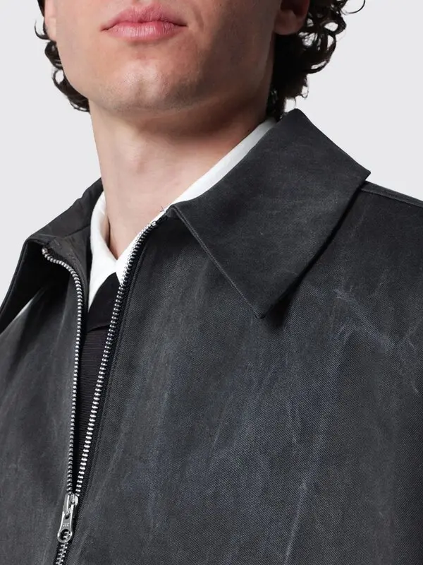 Séfr Cotton Shirt Jacket With Classic Collar And Zip Closure