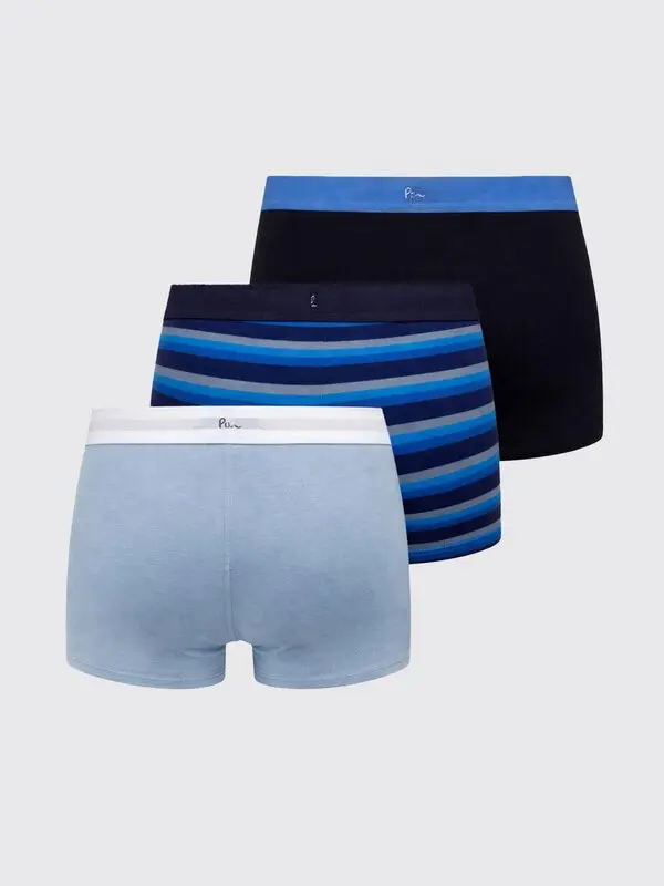 Paul Smith Set Of Three Stretch Cotton Boxer Shorts With Jacquard Logo - Multicolor