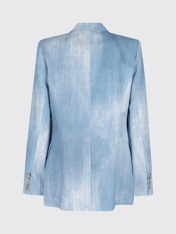 ERMANNO FIRENZE Linen Blend Double Breasted Blazer