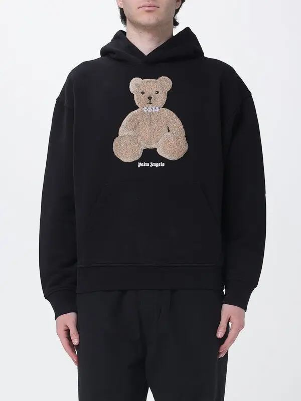 Palm Angels Teddy Bear Cotton Hooded Sweatshirt