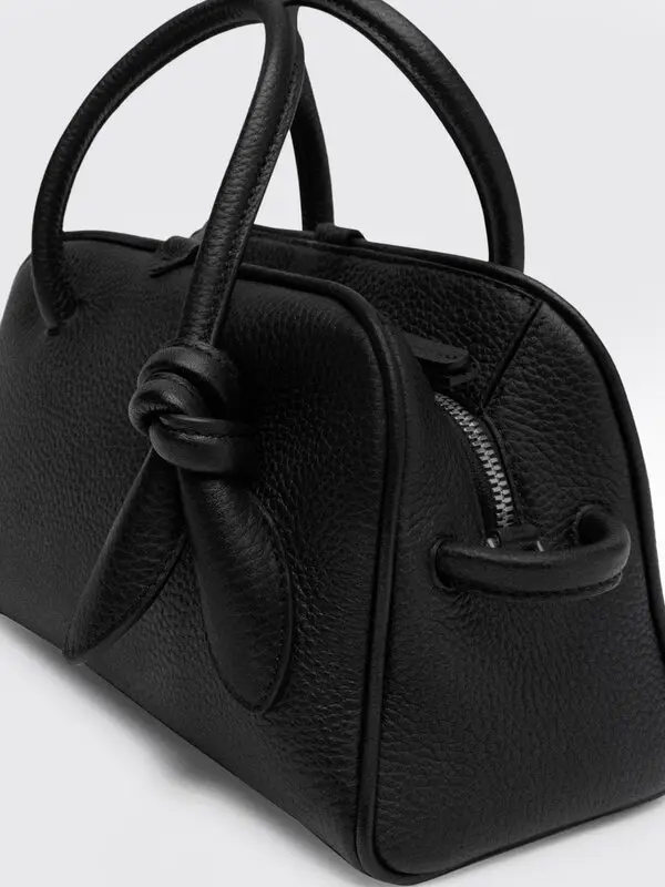 Jacquemus Le Turismo Grained Leather Handbag With Decorative Knot - Black