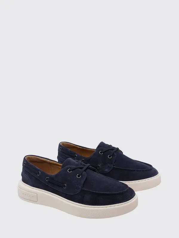 Bally Suede Boat Shoes With Embossed Logo