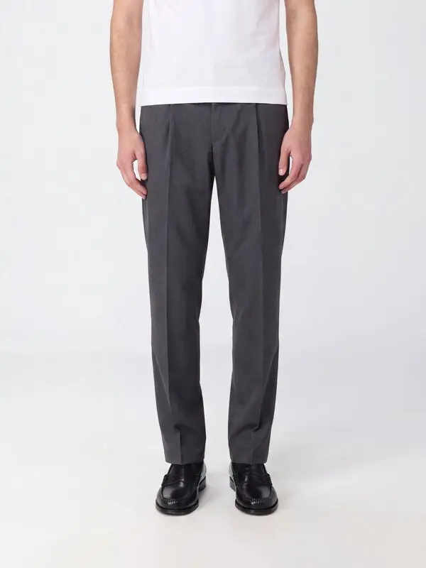 Herno Pleated Wool Tailored Pants With Welt Pockets - Grey