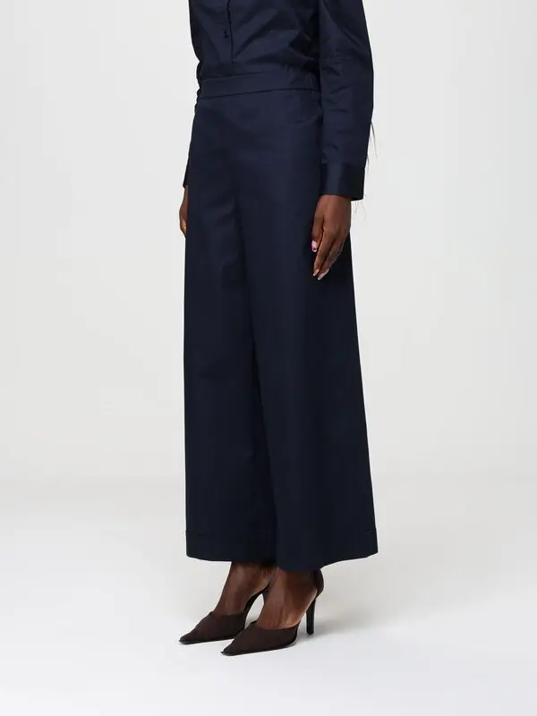 Max Mara Cotton Cropped Trousers - Navy
