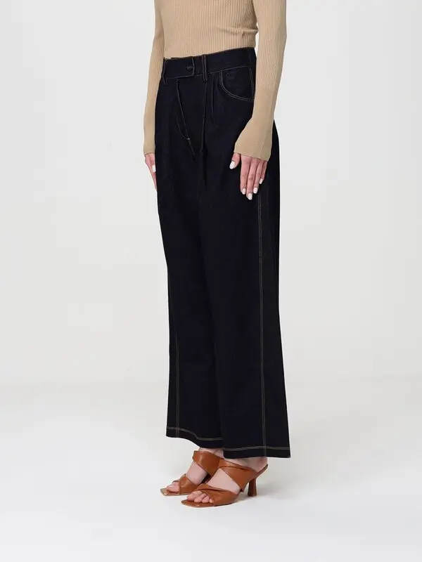 Max Mara Cotton Blend Trousers - Blue