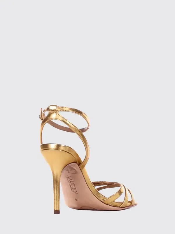 Ralph Lauren Kendyl Laminated Leather High Stiletto Heel Sandals