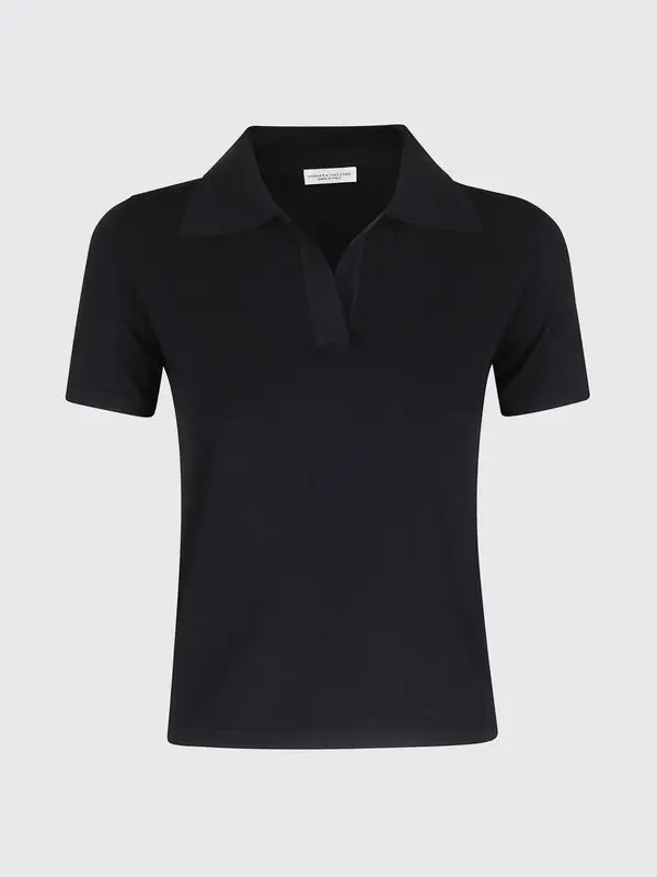 ROBERTO COLLINA Viscose Polo Shirt - Black