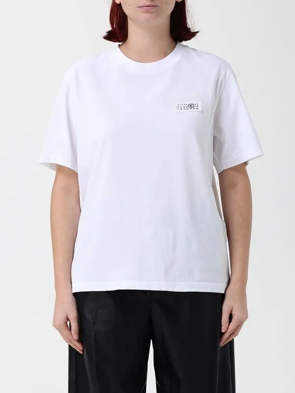 MAISON MARGIELA Cotton T-shirt With Numeric Logo Detail - White