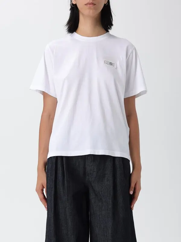 MAISON MARGIELA Cotton T-shirt With Numeric Logo Detail - White