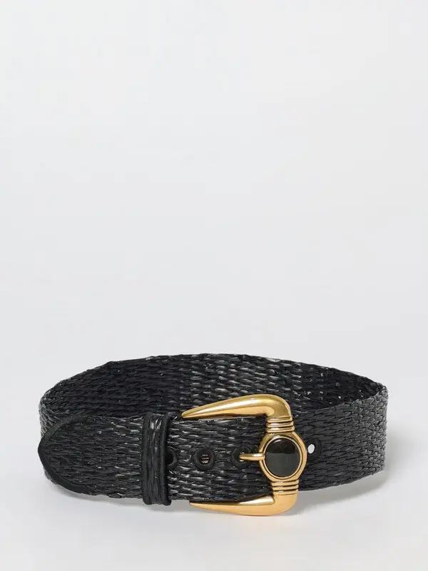 Etro Woven Belt With Gold Tone Buckle - Black