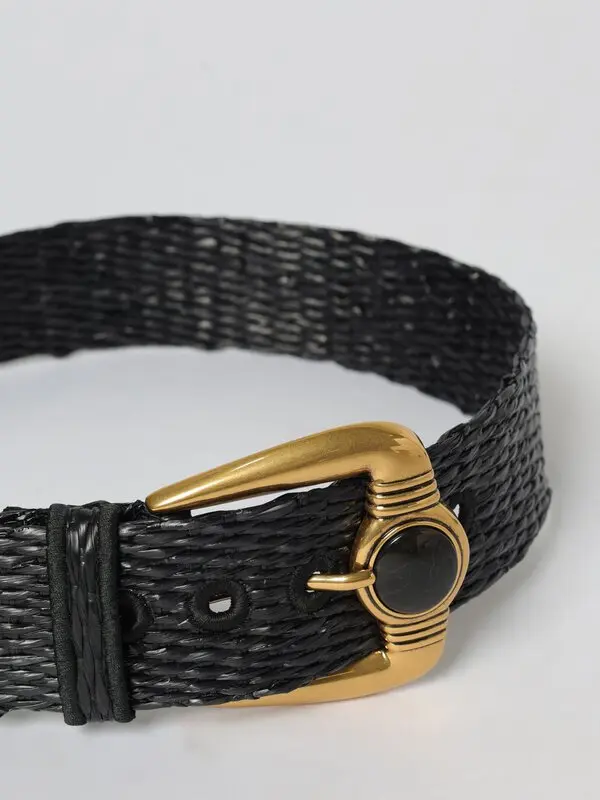 Etro Woven Belt With Gold Tone Buckle