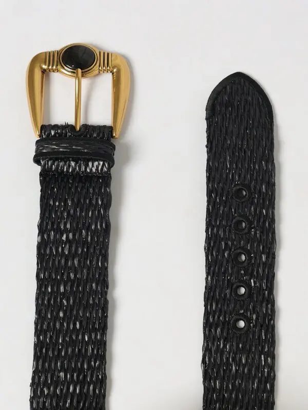 Etro Woven Belt With Gold Tone Buckle