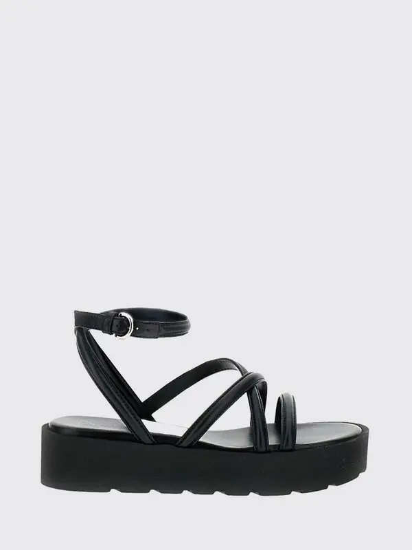 GIANVITO ROSSI Nappa Leather Platform Sandals - Black