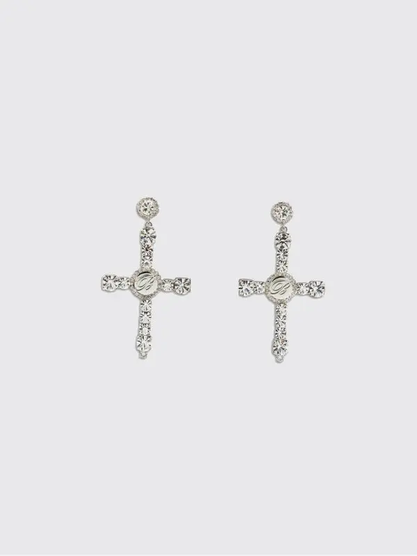 Blumarine Brass Earrings With Set Rhinestones