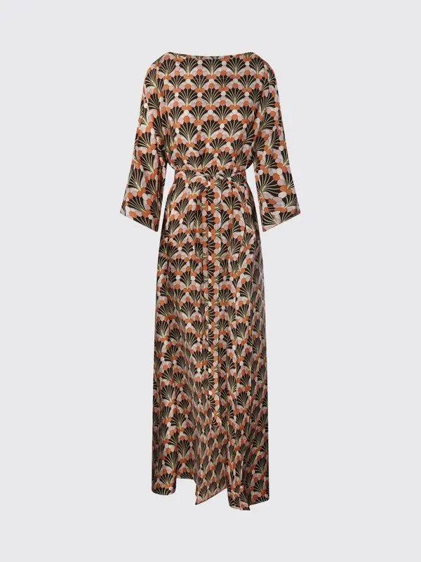 La DoubleJ Graphic Print Silk Midi Dress