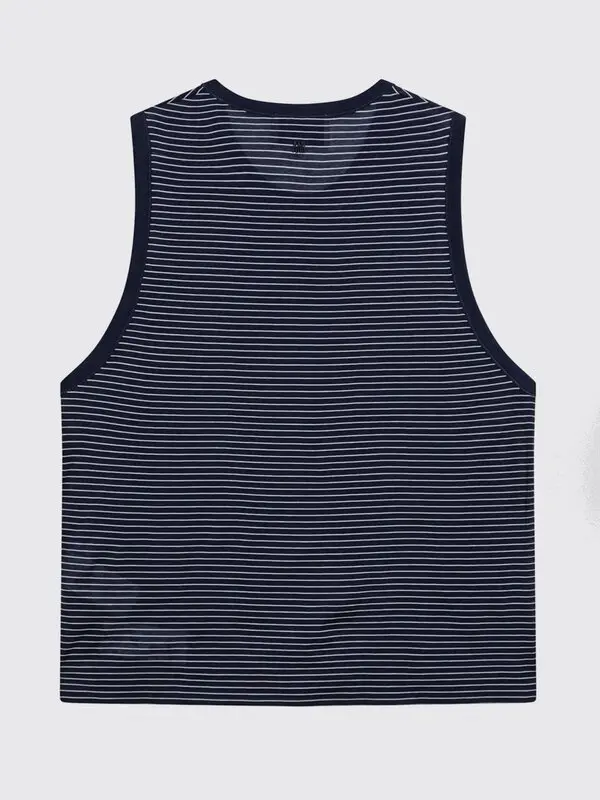 AMI Paris Slim Fit Cotton Tank Top With Round Neck