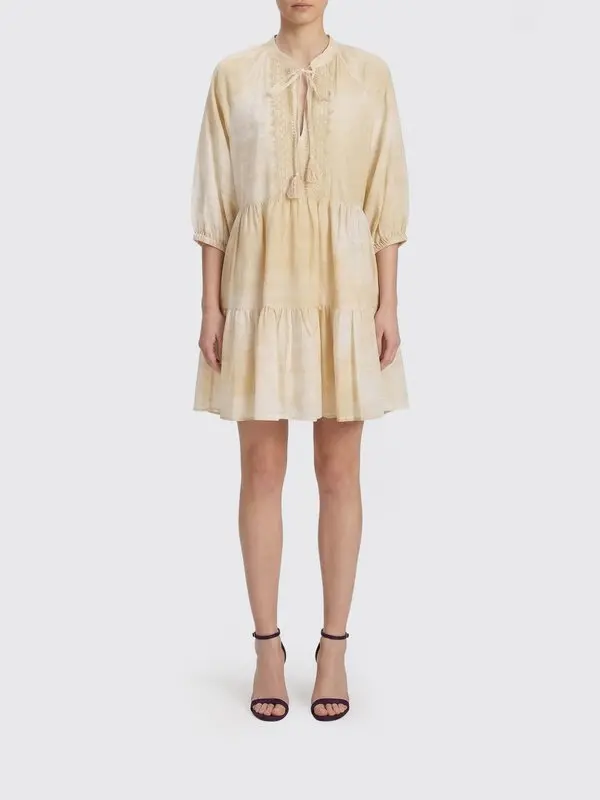 ERMANNO FIRENZE Cotton Blend Mini Chemisier Dress