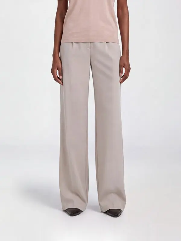 Herno High-waisted Jersey Palazzo Trousers With Drawstring - Grey
