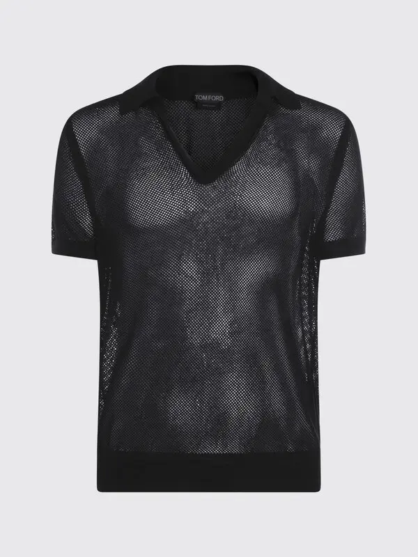 TOM FORD Cotton And Silk Polo Shirt - Black