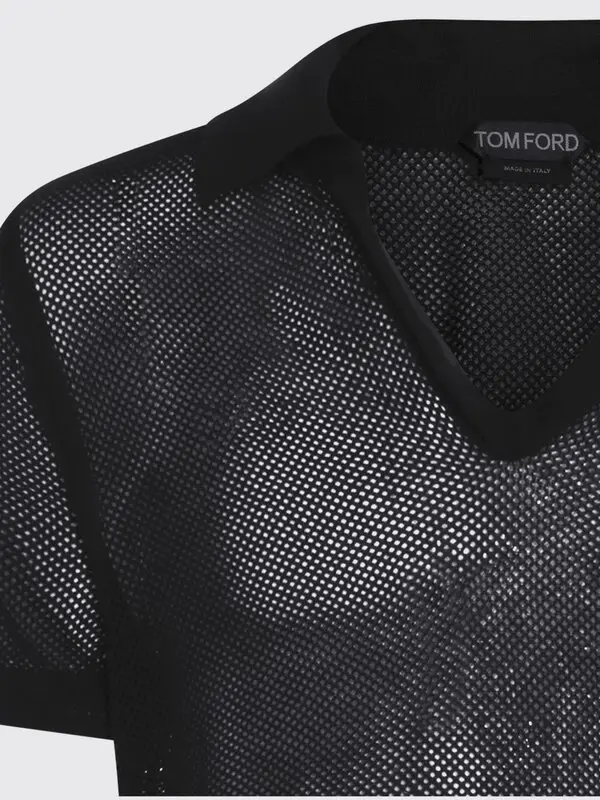 TOM FORD Cotton And Silk Polo Shirt - Black