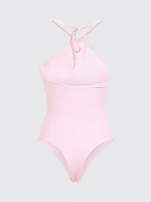 Jacquemus One-piece Swimsuit With Halterneck And Open Back - Pink